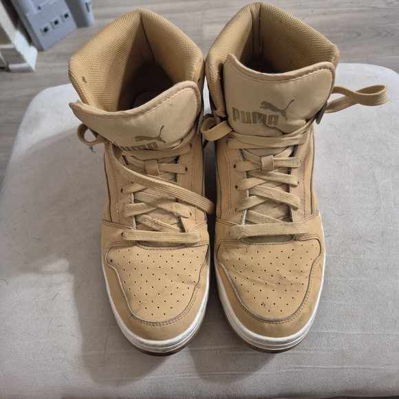 Puma | Shoes | Puma Mens Beige Hightop Sneakers | Poshmark